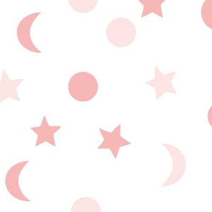 Pink Stars and Moon Wall Decal - Etsy