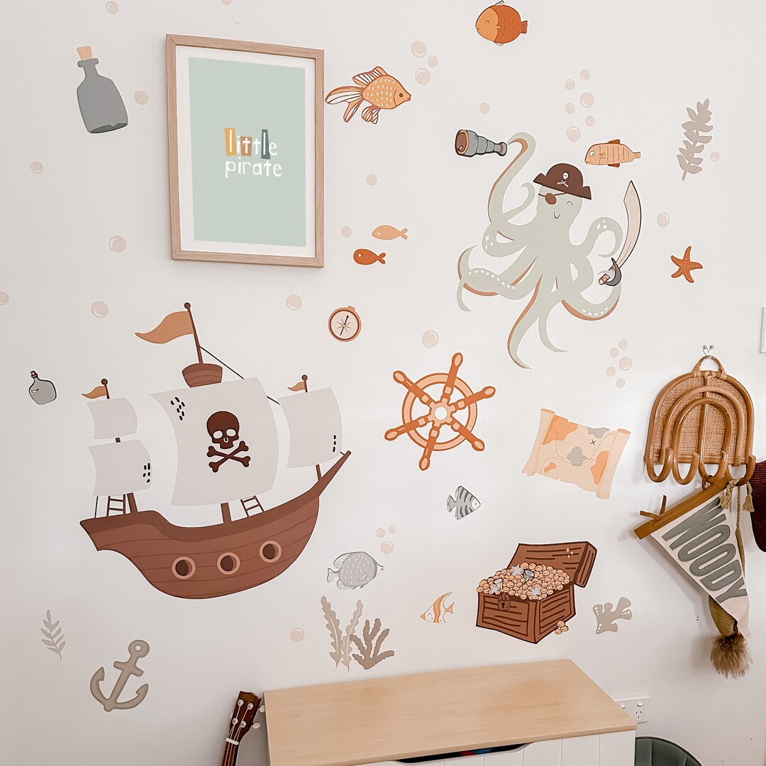 Pirate Wall Decals, Little Boys Wall Stickers, Boys Room Decor ...