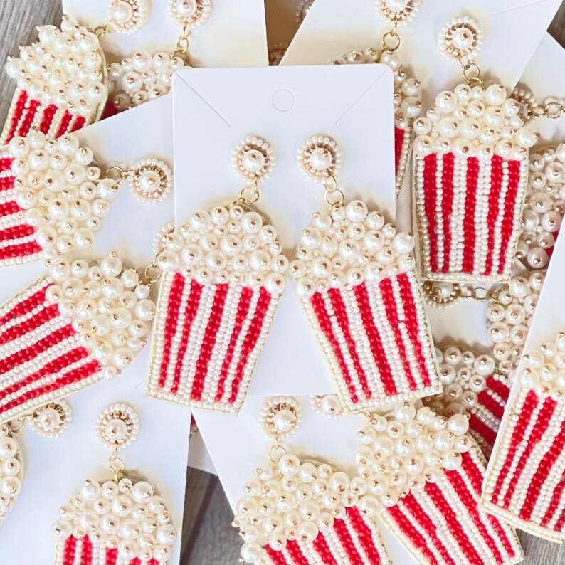New in TWO Flavors Popcorn Earrings Movie Netflix Prime - Etsy