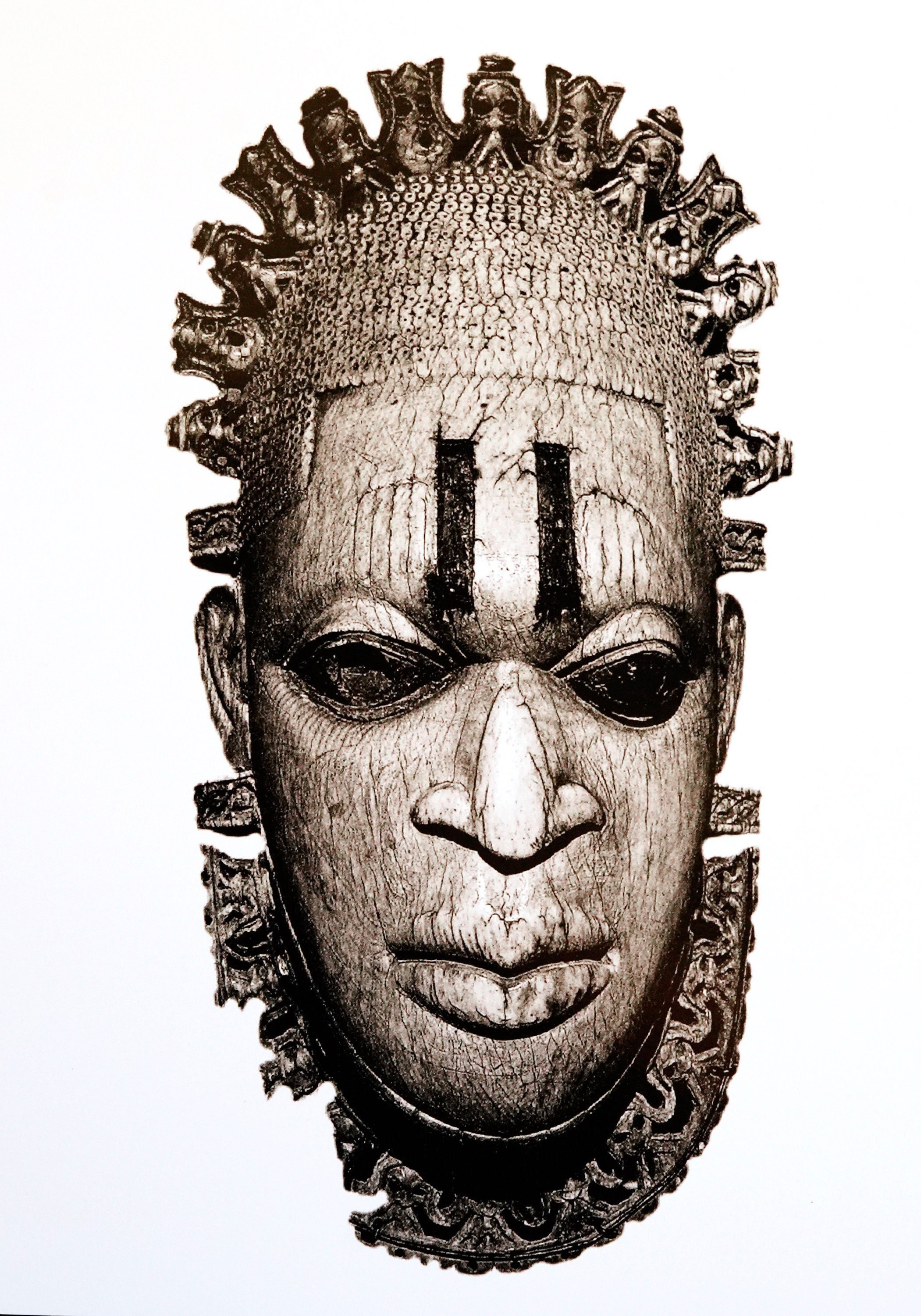 The Benin Mask, Giclee Print Greeting Cards, Blank Note Card, Ivory ...