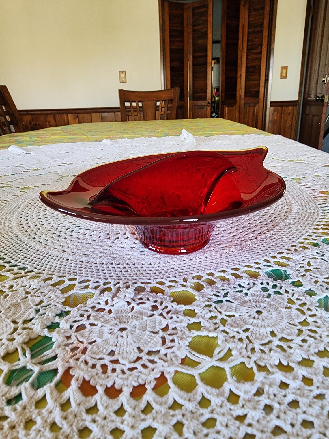 Vintage Viking Glass Ruby Divided Relish Tray - Etsy