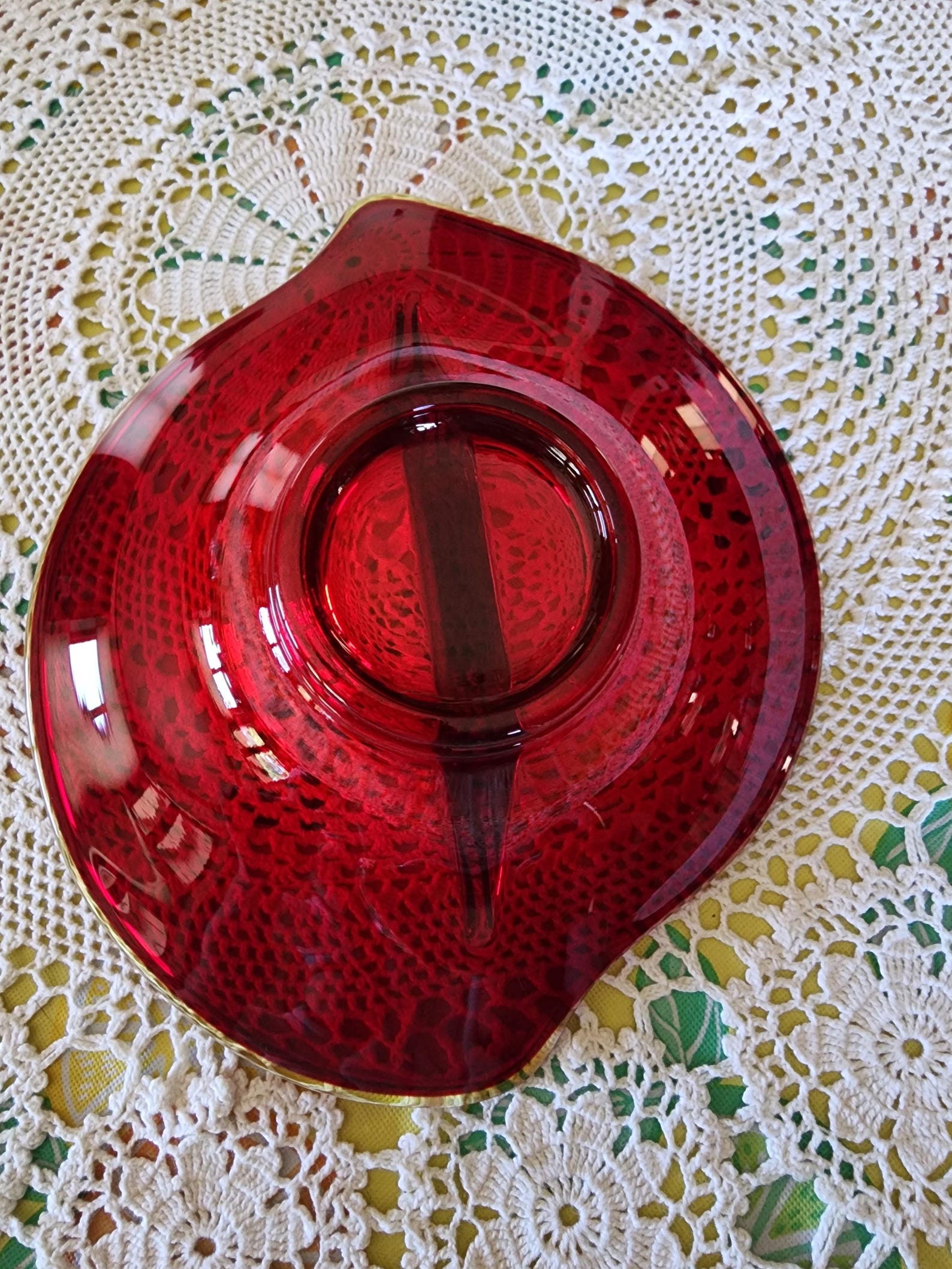Vintage Viking Glass Ruby Divided Relish Tray - Etsy