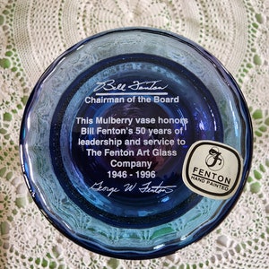 Vintage Fenton 1996 50th Anniversary Mulberry Hand Painted and Signed ...