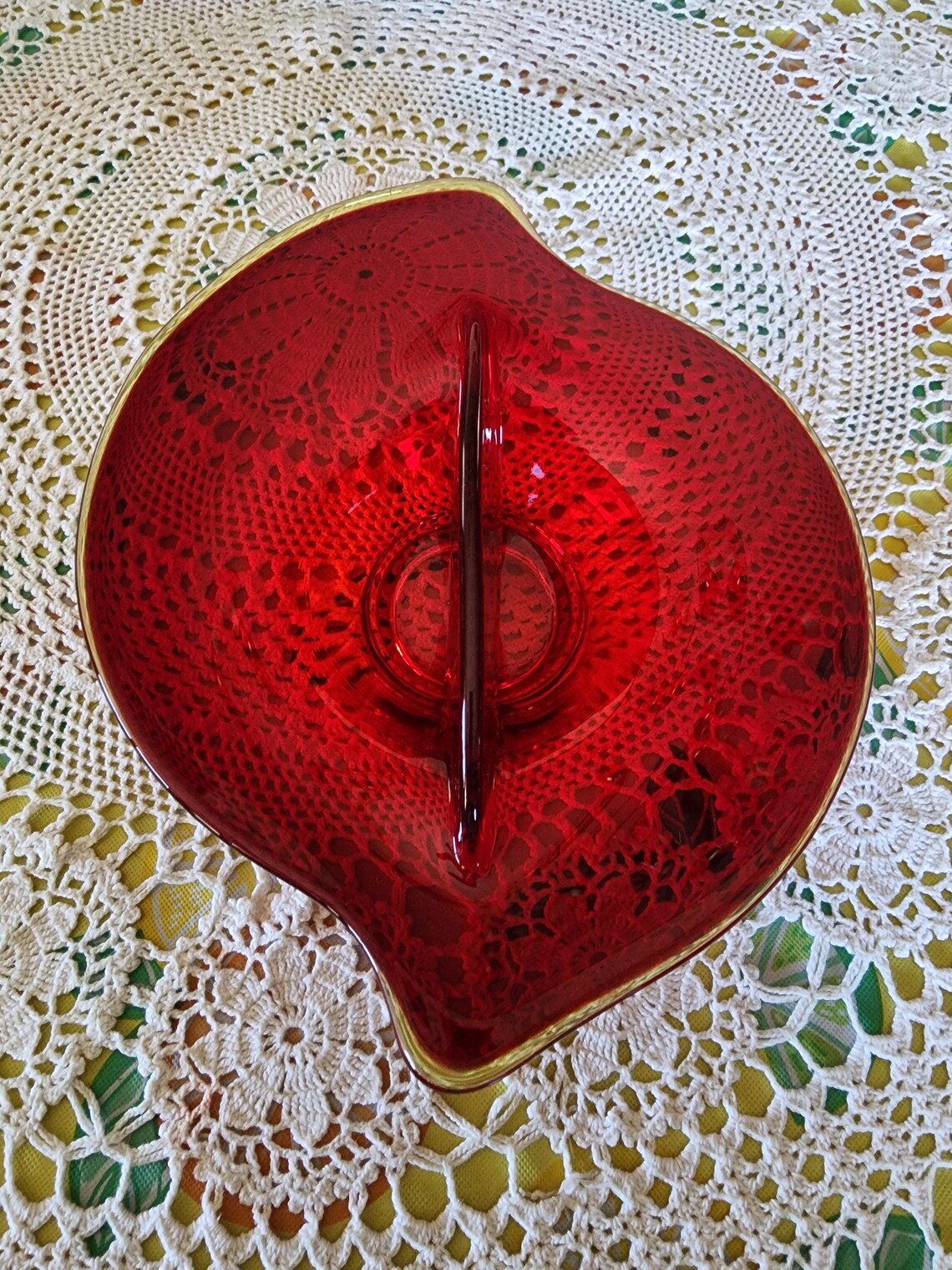 Vintage Viking Glass Ruby Divided Relish Tray - Etsy