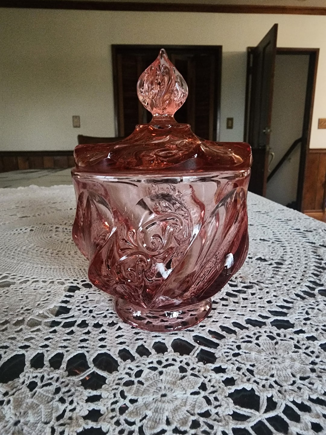 Vintage Fenton 1980's Petal Pink Paisley Candy Box - Etsy