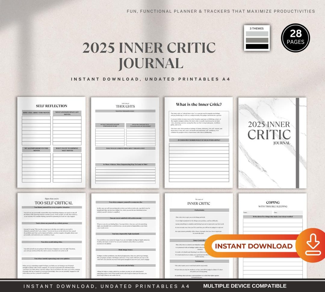 Inner Critic Journal, Self-reflection Notebook, Writing Diary, Personal ...