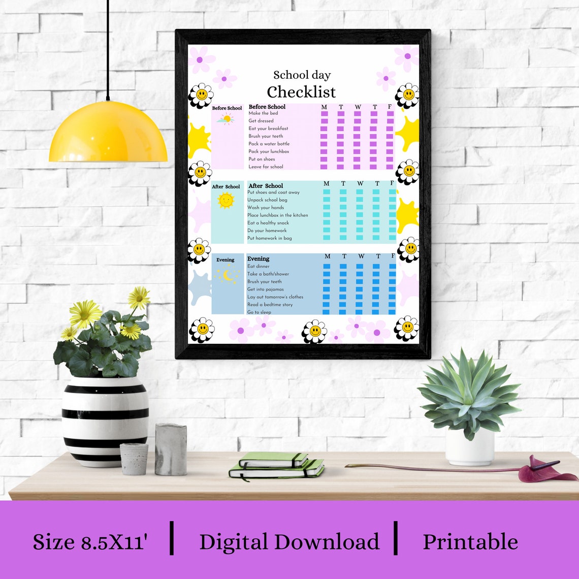 Non Editable School Checklist Template| School Daily Checklist Template ...