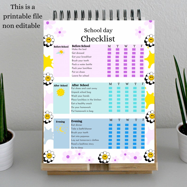 Non Editable School Checklist Template| School Daily Checklist Template ...