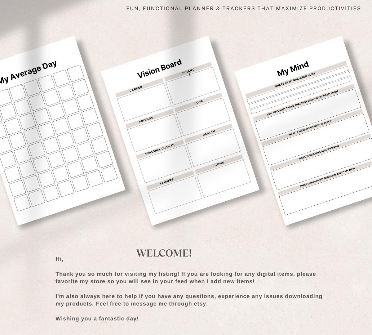 2025 Vision Board Planner, Goal Setting Planner, Law of Attraction ...