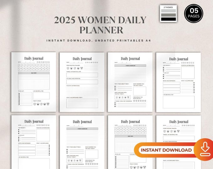 2025 All-in-one Printable Planner: Feminine Design, Watercolor Art and ...