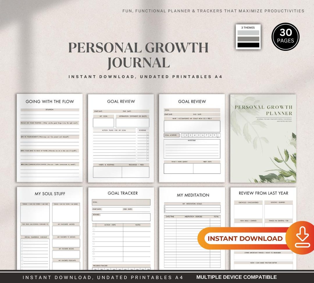 Personal Growth Journal, Inspirational Notebook, Self-discovery Diary ...