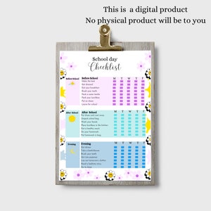Non Editable School Checklist Template| School Daily Checklist Template ...