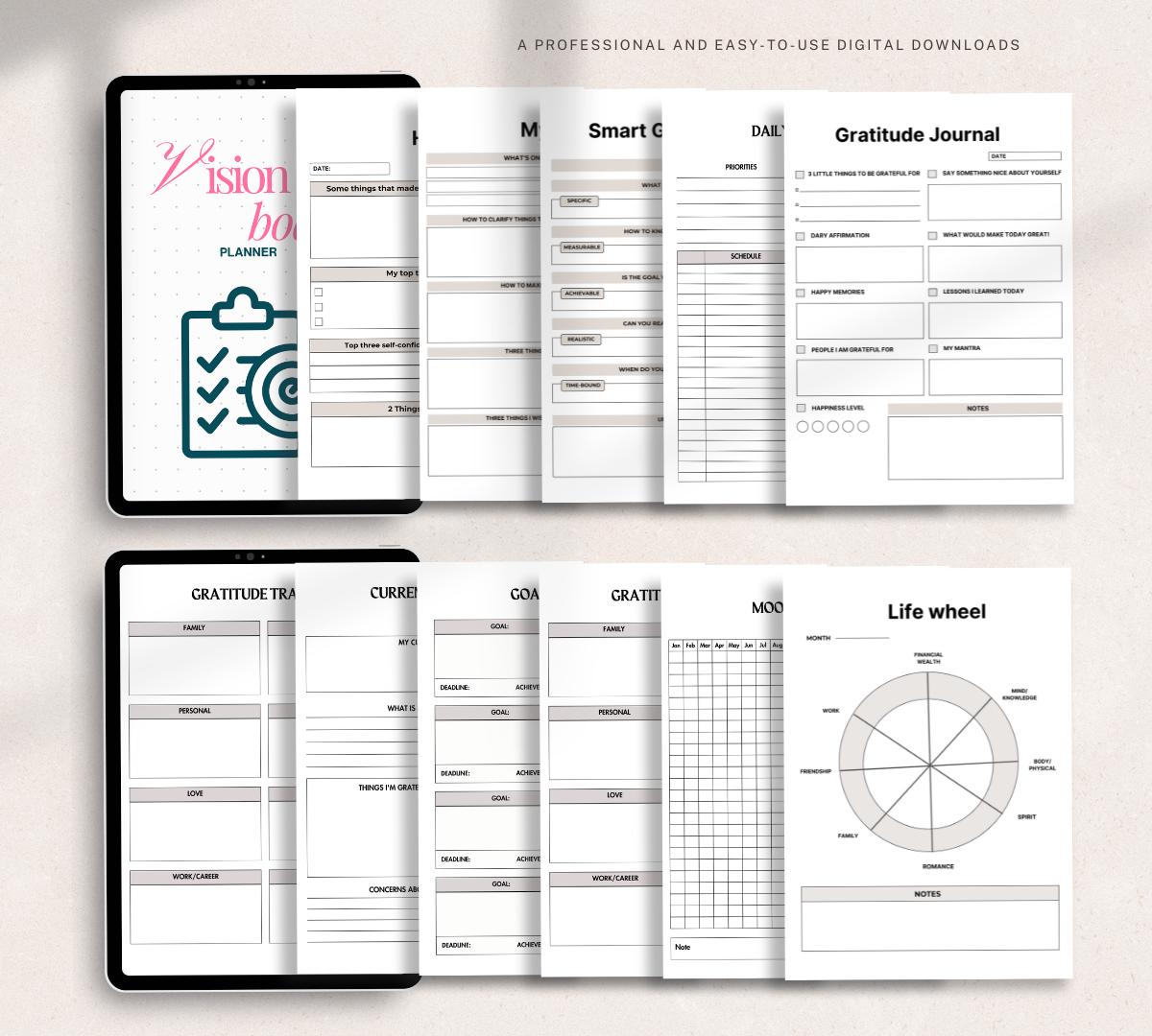 2025 Vision Board Planner, Goal Setting Planner, Law of Attraction ...