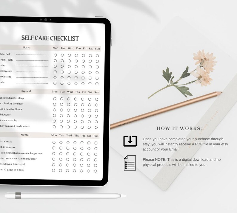 Mental Health Journal: Self-care Planner & Mood Diary (digital Download ...