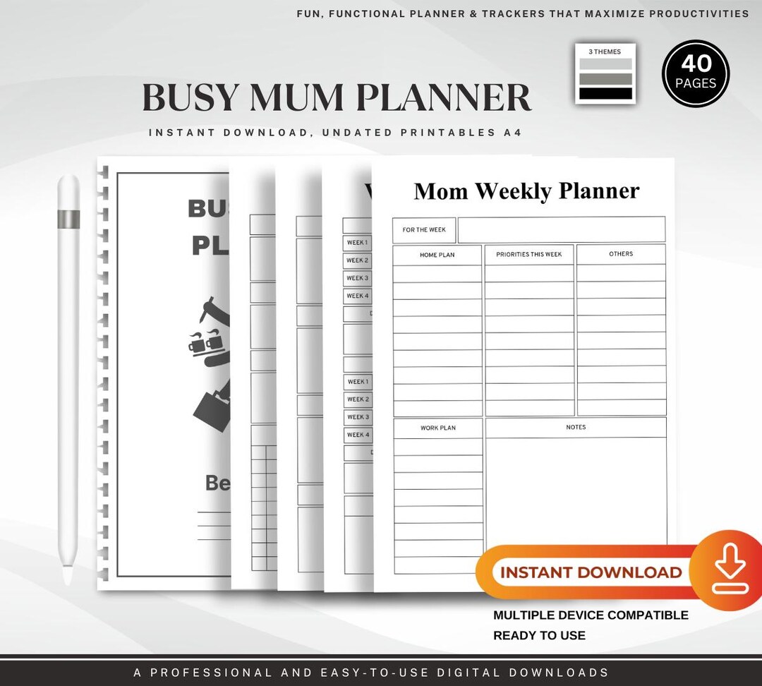 2025 Busy Mum Planner: Daily Agenda & Organizer (digital Download) - Etsy