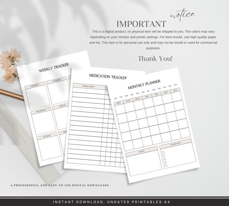 Mental Health Journal: Self-care Planner & Mood Diary (digital Download ...