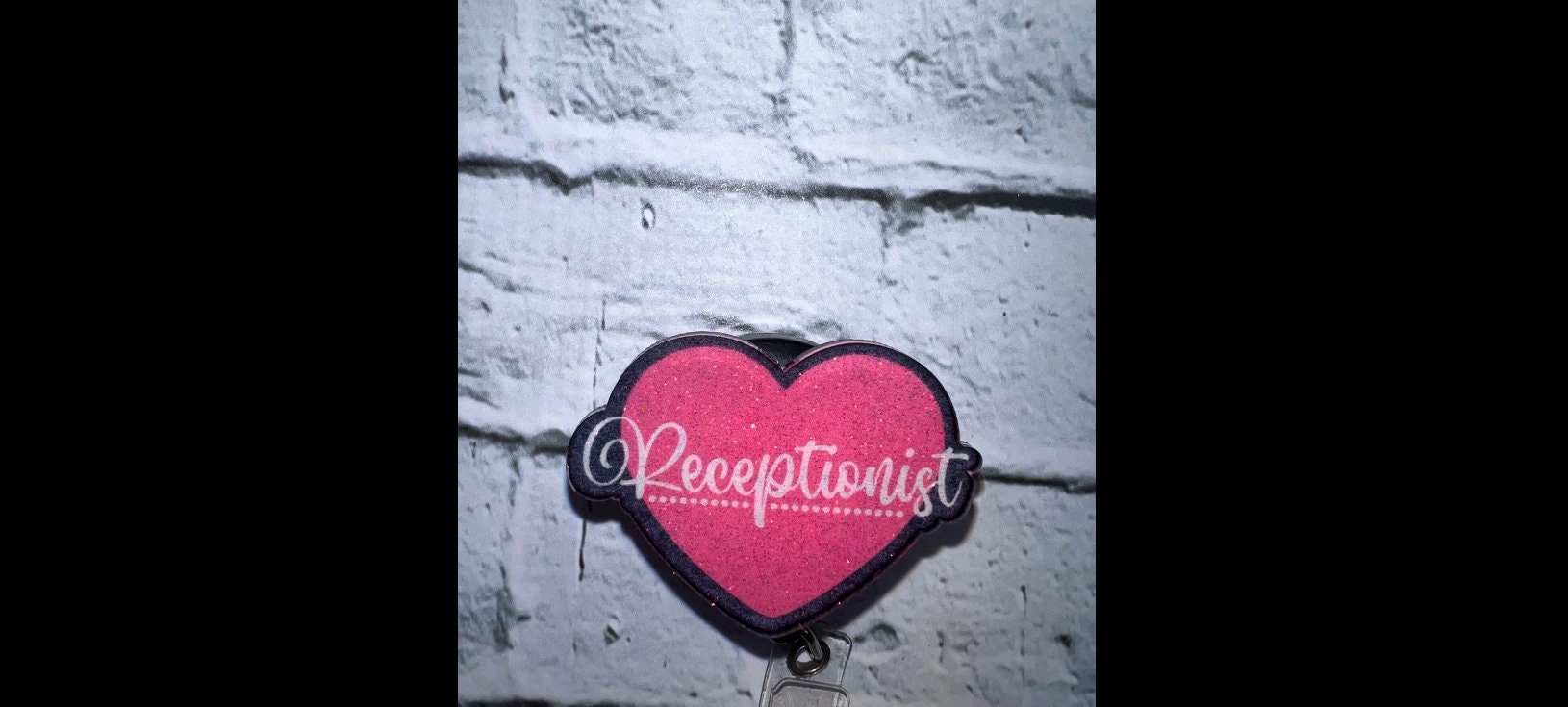 Receptionist Badge Reel, Heart Badge Reels - Etsy