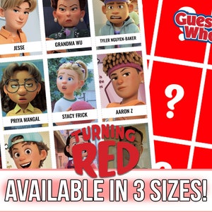 Guess Who Turning Red Game Insert Cards | Printable Guess Who | Digital ...
