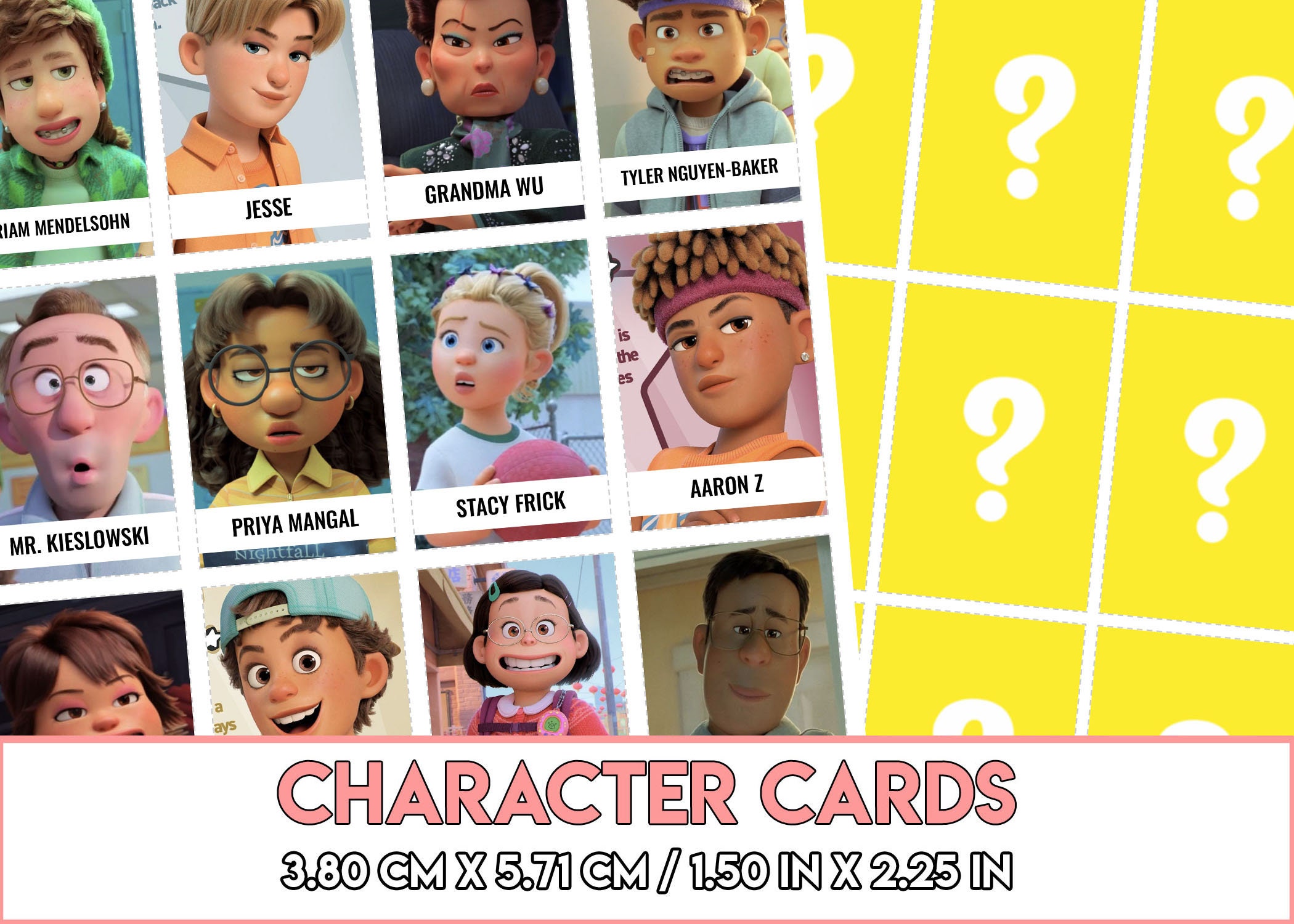 Guess Who Turning Red Game Insert Cards | Printable Guess Who | Digital ...