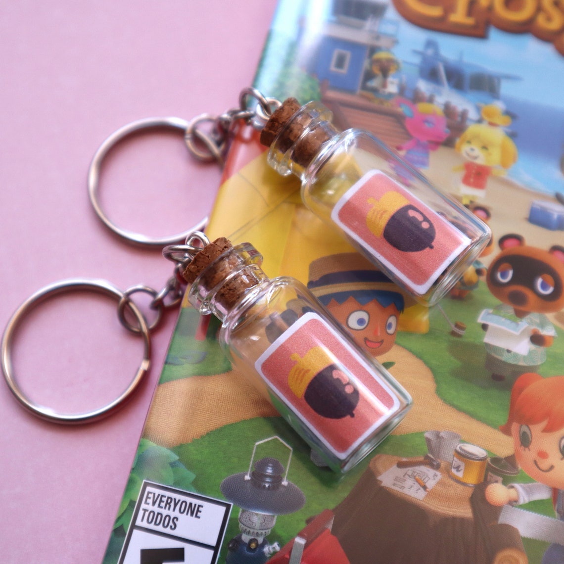 Animal Crossing DIY & Cooking Recipe in Bottle Keychain - Etsy