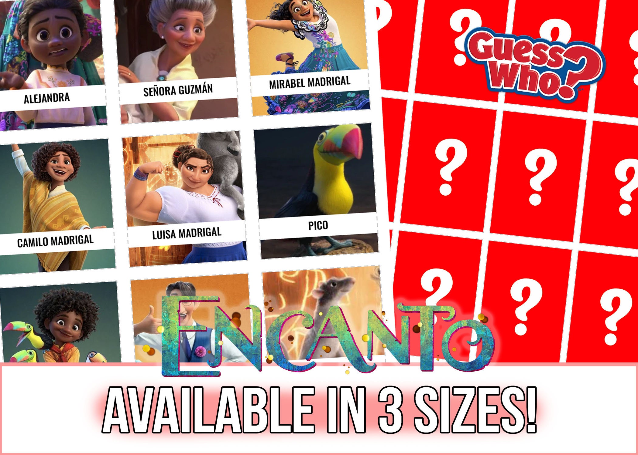 Guess Who Encanto Game Insert Cards | Printable Guess Who | Digital ...