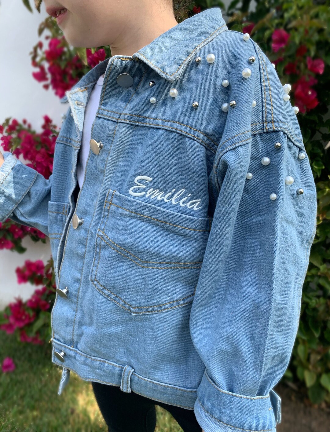 Embroidered Denim Jacket Kids Toddler Ages 2-7, Personalized Jacket ...