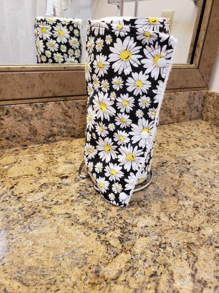 Reusable Paper Towels, Daisy Towels, Custom 2 Layer Towels, Washable ...