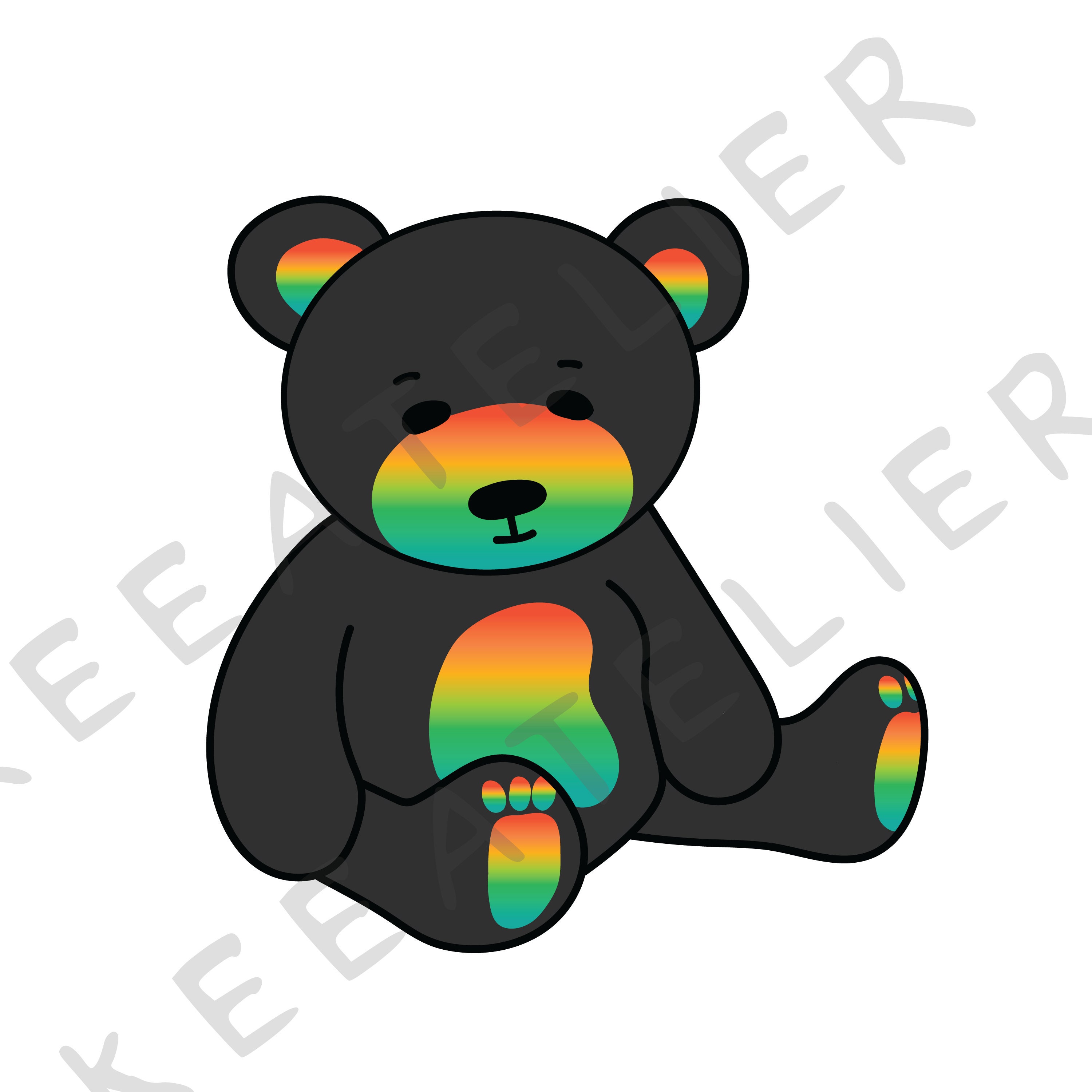 Teddy Bear Clipart Icons | 36 Colorful Rainbow Bears | Education ...