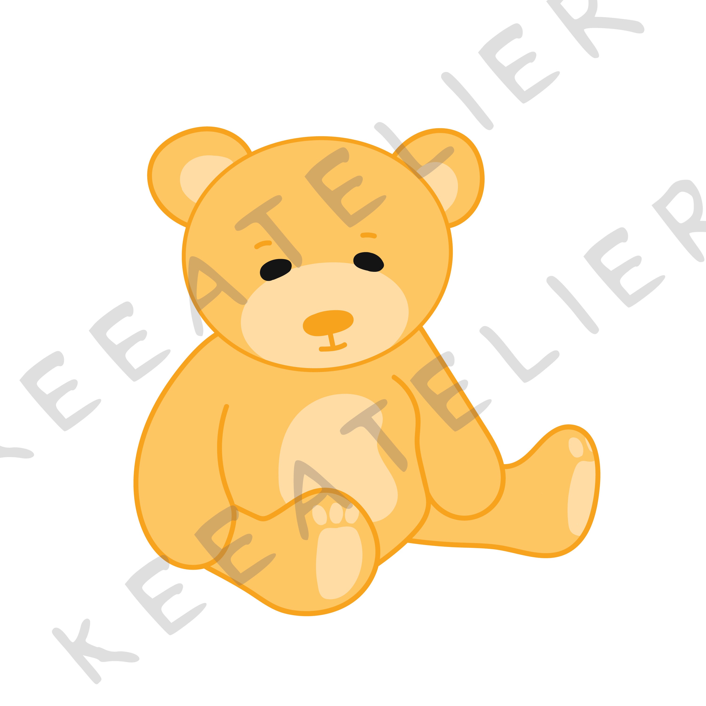 Teddy Bear Clipart Icons 36 Colorful Rainbow Bears Education Planner Invites Design Etsy