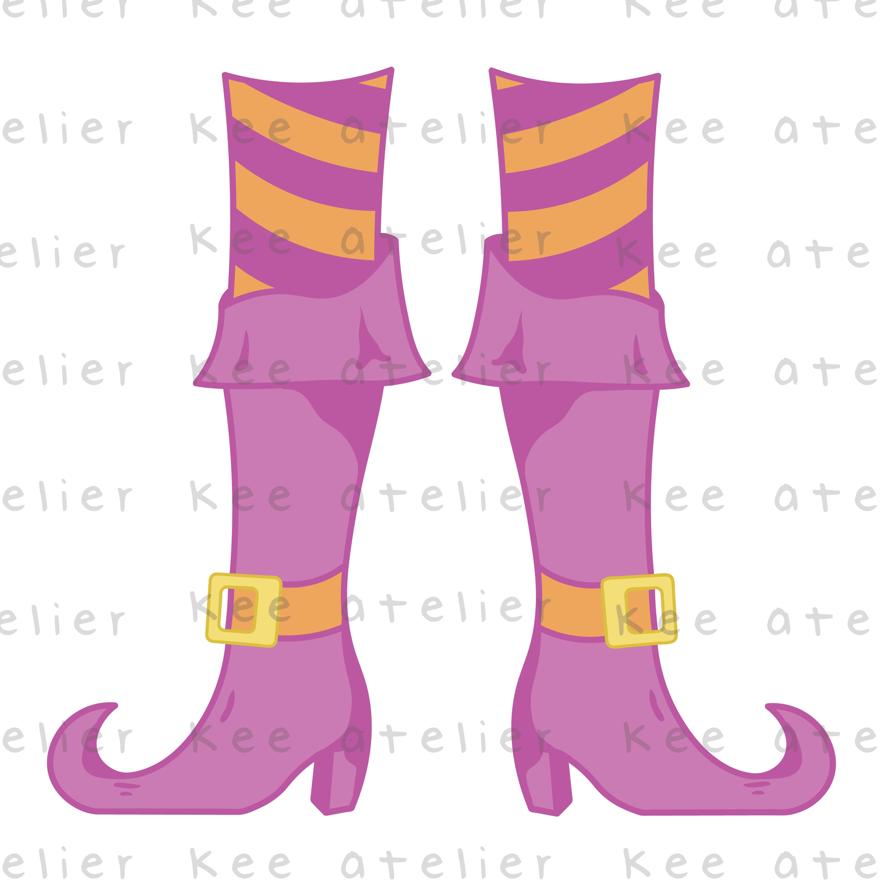 Rainbow Witch Boots Clipart Icons | 36 Colorful Witch Boots | Education ...