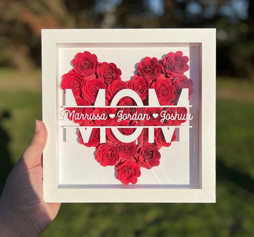 Mother's Day Shadowbox. Shadow Box Mom. Personalized Flower Shadowbox ...