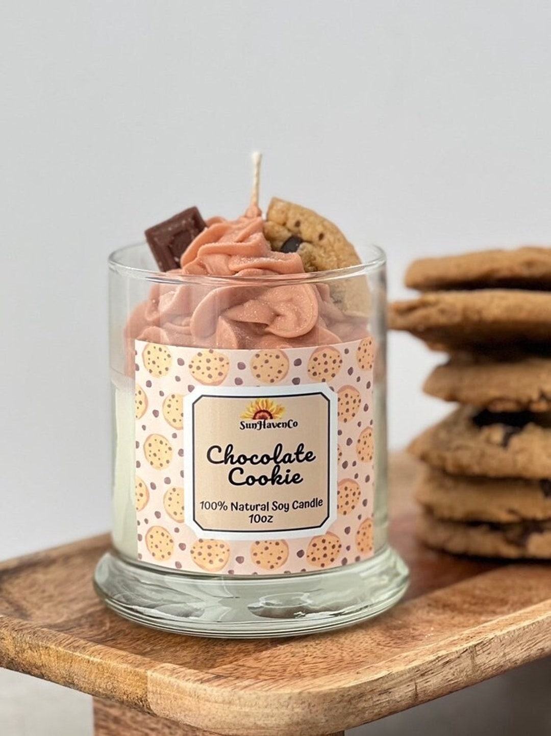 Chocolate Cookie Dessert Candle, Luxury Dessert Frosting Candle, Cookie ...