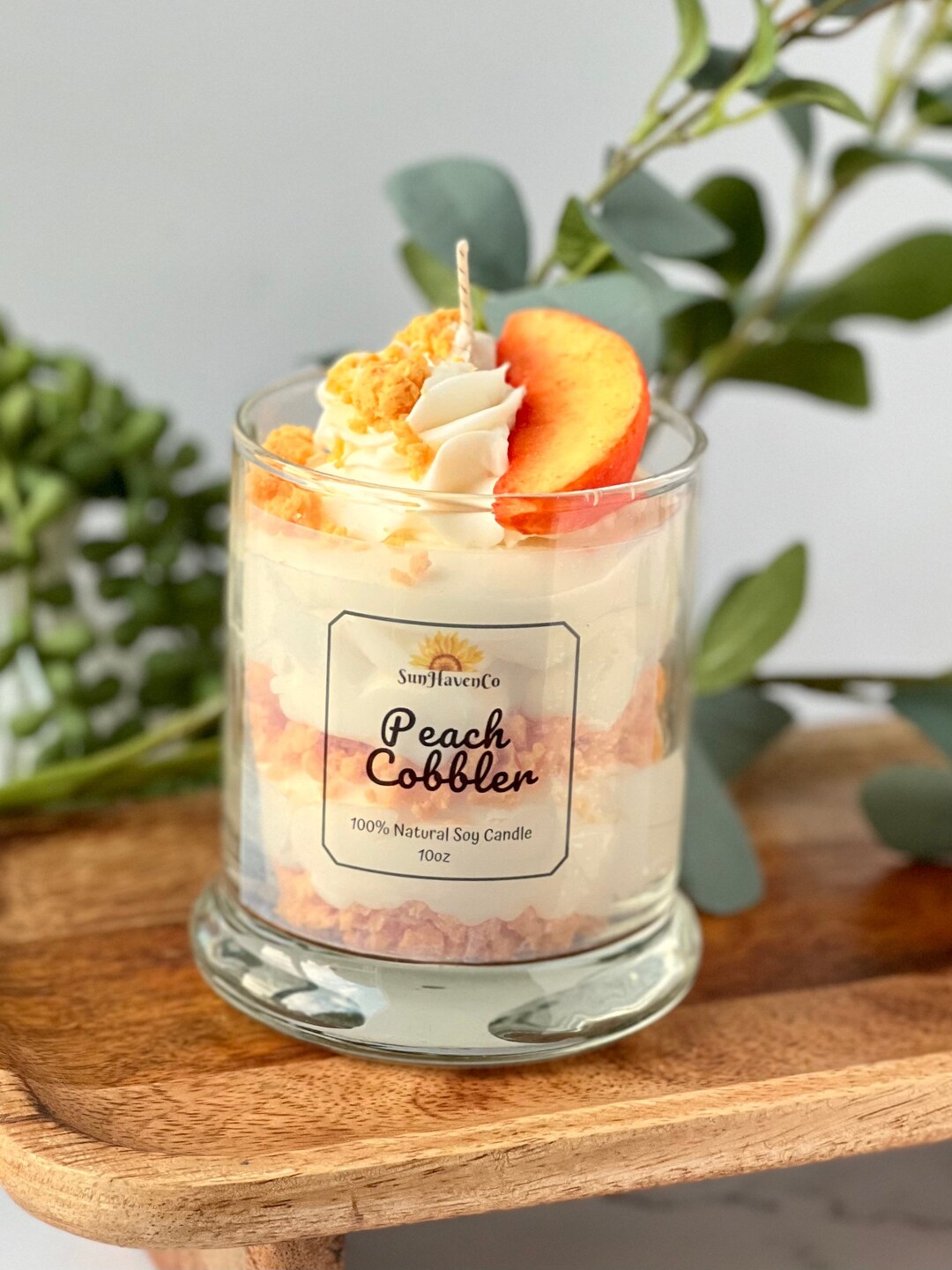 Peach Cobbler Candle, Peach Candle, Fall Candle, Layered Candle, Peach ...