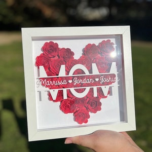 Mother's Day Shadowbox. Shadow Box Mom. Personalized Flower Shadowbox ...