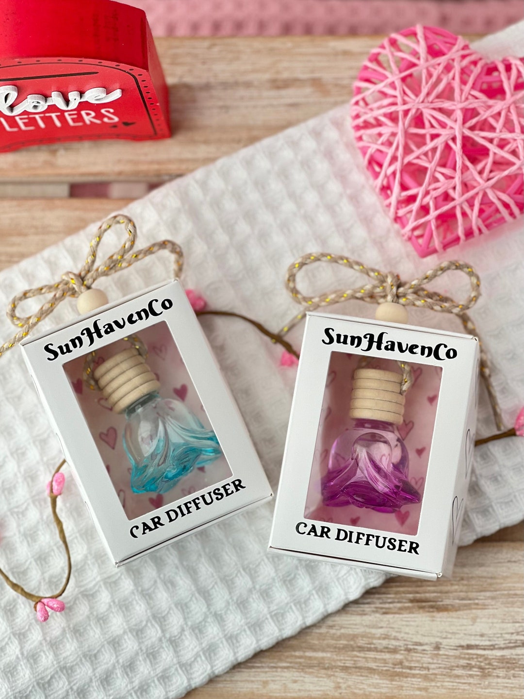 Hanging Car Diffuser, Rose Air Freshener, Hanging Car Diffuser, Car Accessory for Women, Home ...