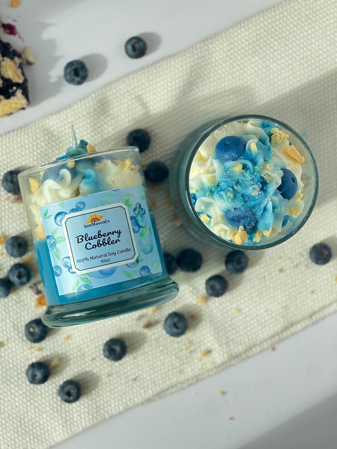 Blueberry Cobbler Dessert Candle, Luxury Dessert Frosting Food Candle ...