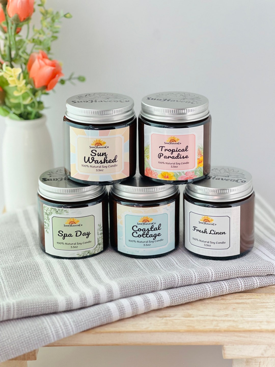 Mini Soy Candles, Small Handmade Candles. Mini Candle Favors. Mini ...