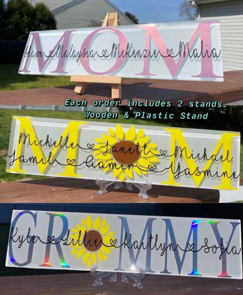 Glass Tile Plaque With Stands Girl Birthday Tile Gift Custom - Etsy