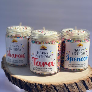 Personalized Happy Birthday Candle, Custom Birthday Candle Gift, Candle ...