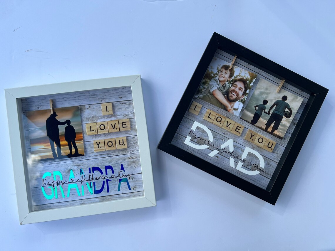 Custom Dad Photo Shadowbox Gift Personalized Dad Shadowbox - Etsy
