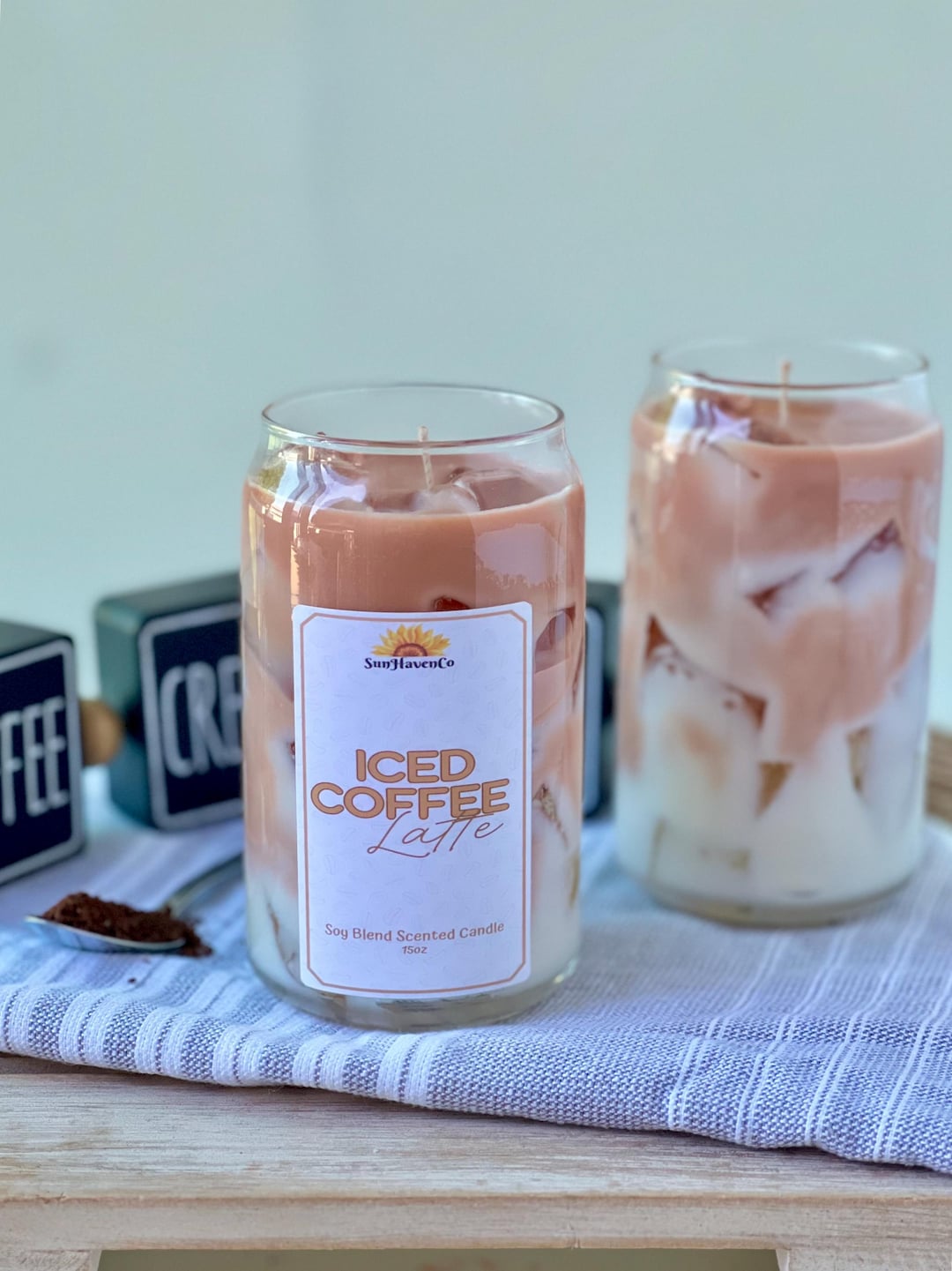 Iced Coffee Candle, Drink Candle, Iced Latte Drink Candle, Soy Wax ...