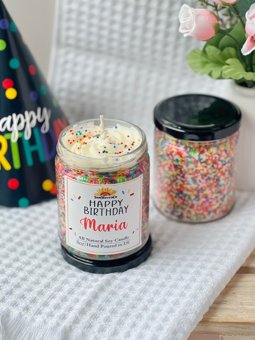 Happy Birthday Candle, Custom Birthday Candle Gift, Candle With ...