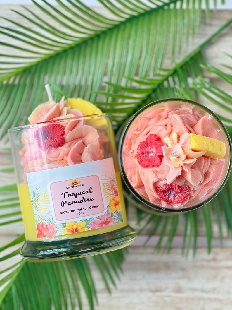 Tropical Paradise Dessert Candle, Tropical Candle, Luxury Dessert ...