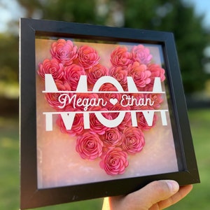 Mother's Day Shadowbox. Shadow Box Mom. Personalized Flower Shadowbox ...
