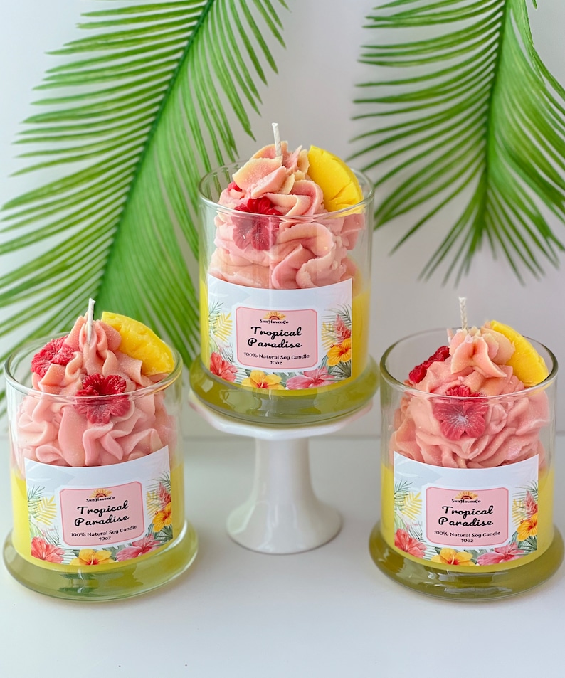Tropical Paradise Dessert Candle, Tropical Candle, Luxury Dessert ...