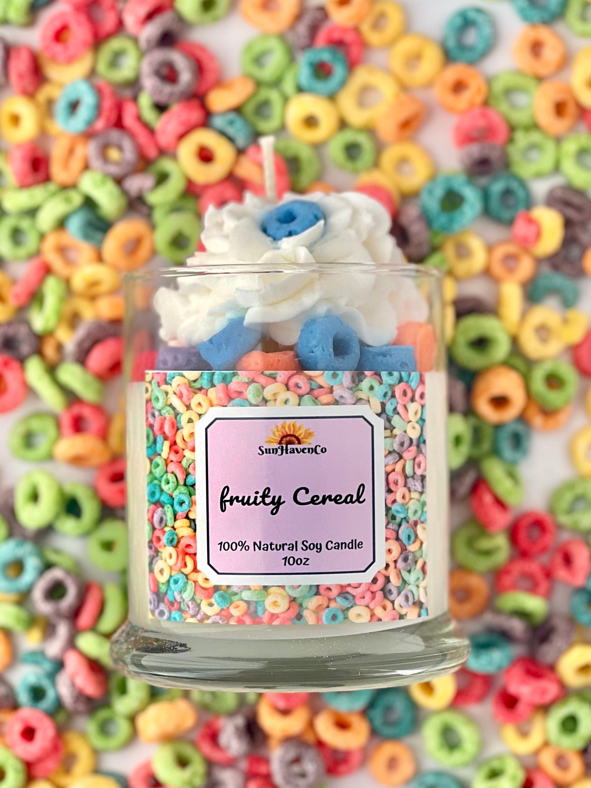 Fruity Cereal Candle: 3D Frosting, Natural Soy Wax, 10oz - Etsy