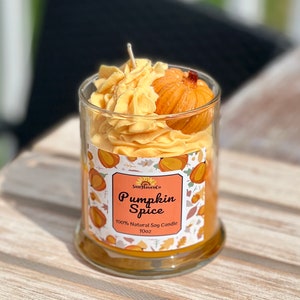 Pumpkin Spice Soy Candle, Fall Candle, Fall Dessert Candle, Pumpkin ...