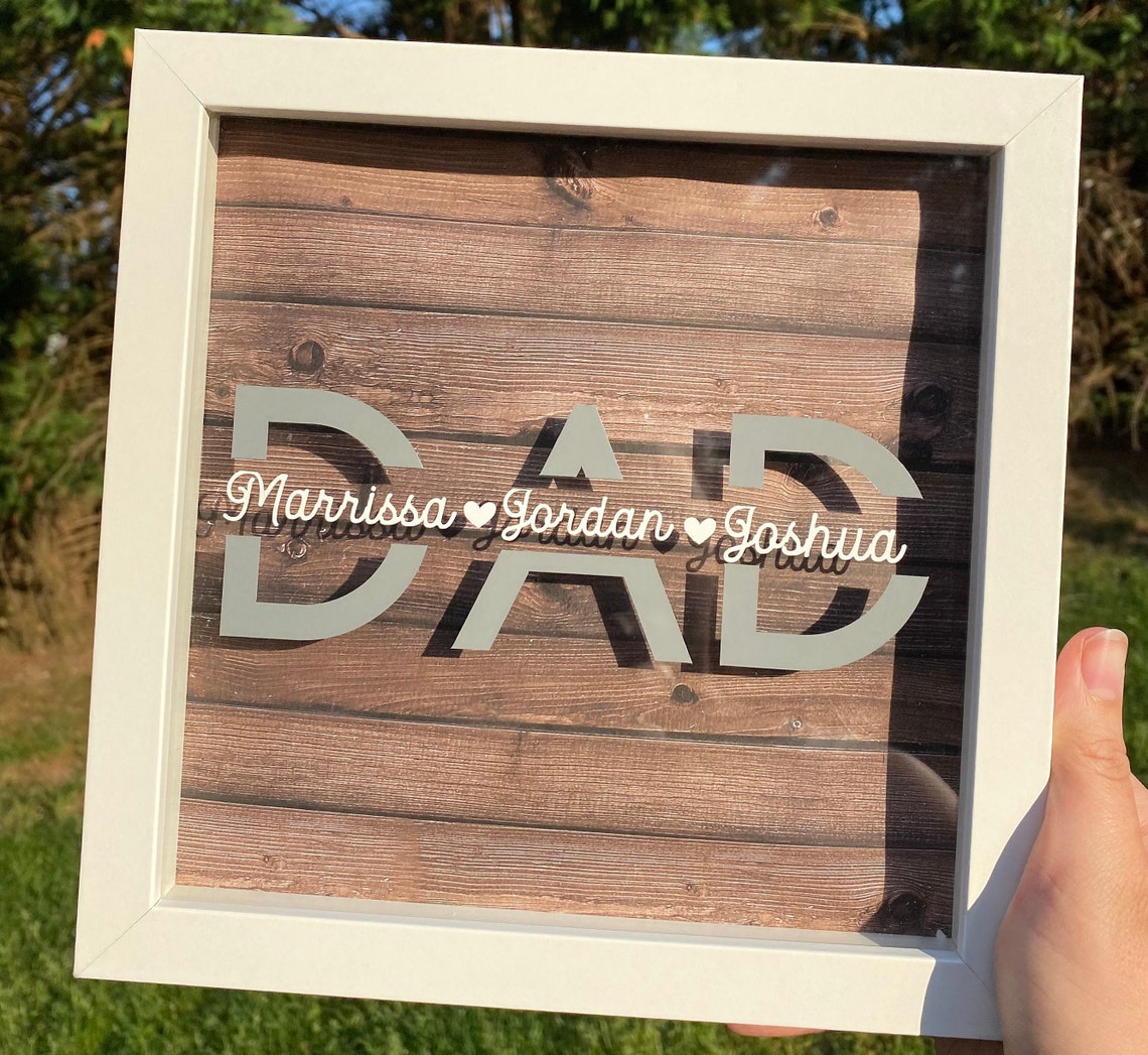 Custom Dad Shadowbox Gift Personalized Dad Shadowbox With - Etsy