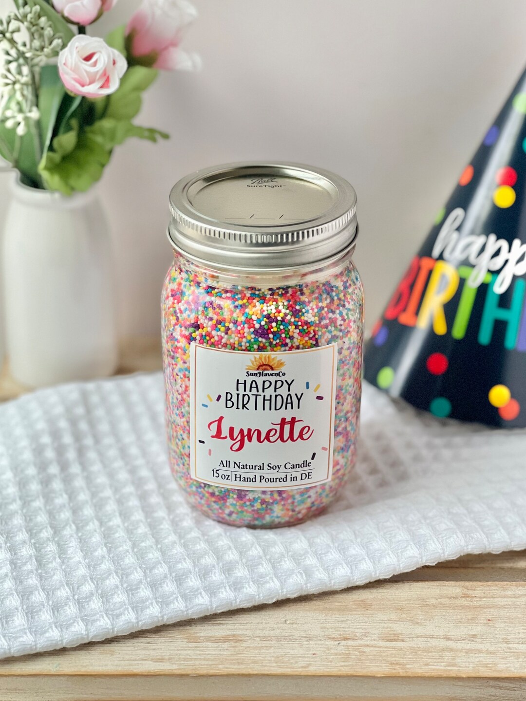 Happy Birthday Candle, Custom Birthday Candle Gift, Candle With ...