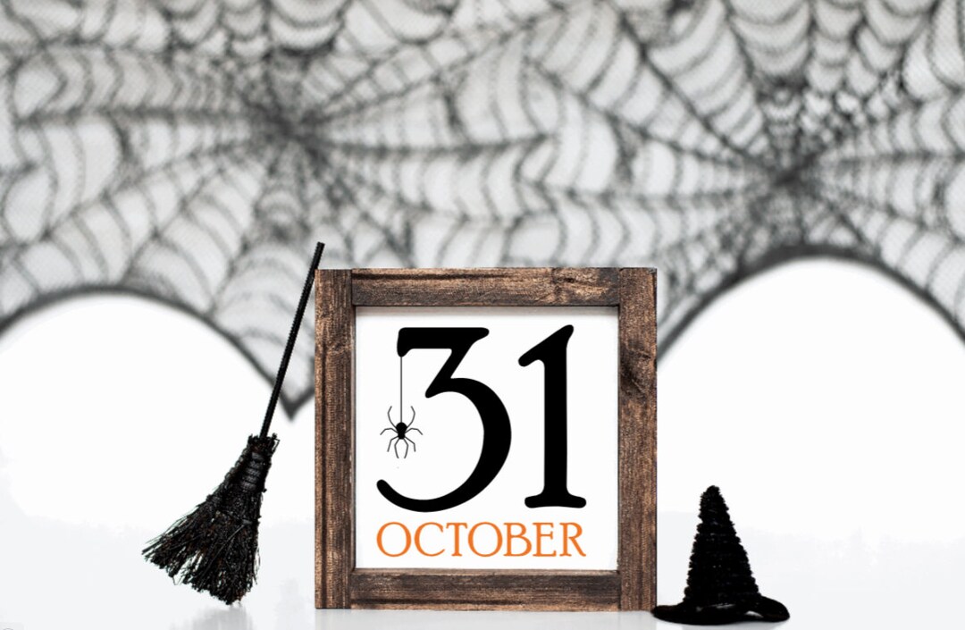 October 31st Sign, Halloween Sign, Halloween Decor, Tiered Tray Decor ...